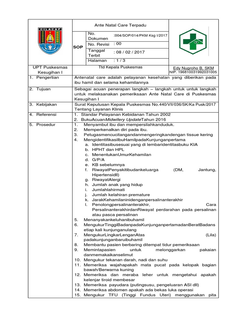 Sop Anc Terpadu | PDF