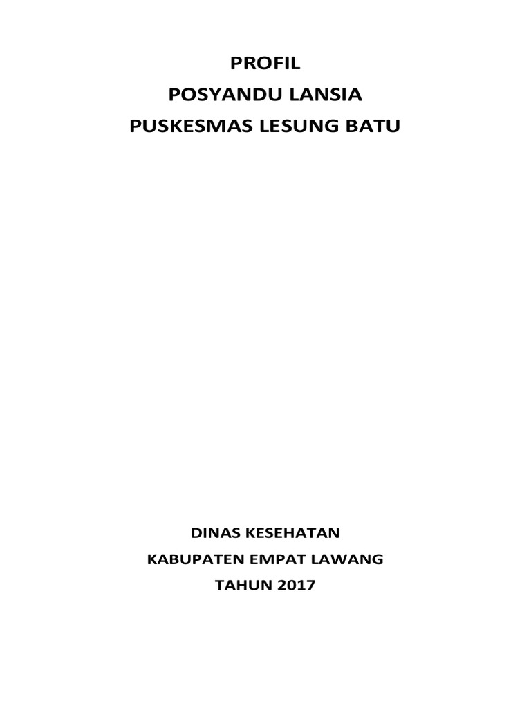 PROFIL Posyandu Lansia | PDF