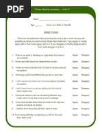 Coping Styles Questionnaire | PDF | Coping (Psychology) | Social Psychology