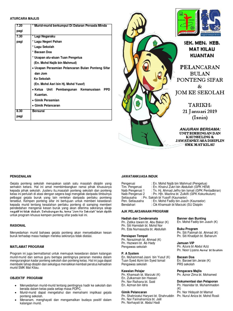 Pamplet Sifar Ponteng 2019 | PDF