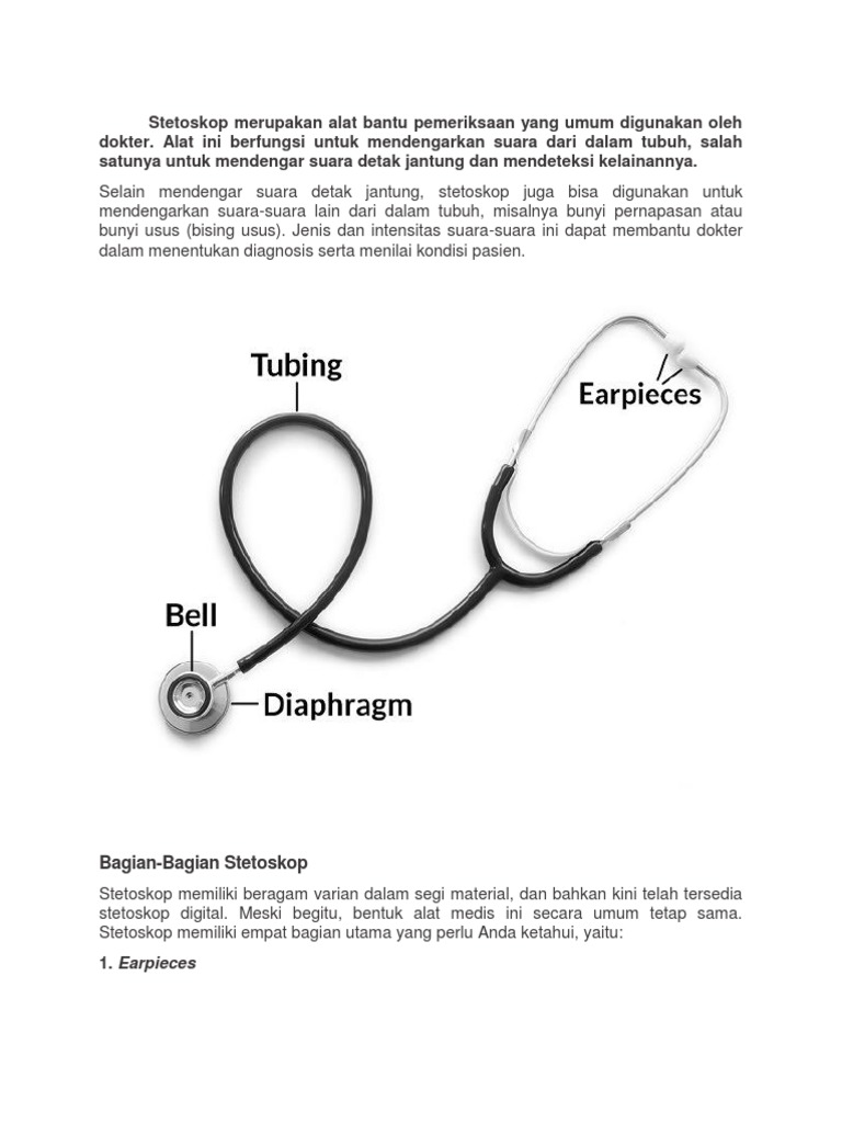 Stetoskop Merupakan Alat Bantu Pemeriksaan Yang Umum Digunakan Oleh Dokter | PDF