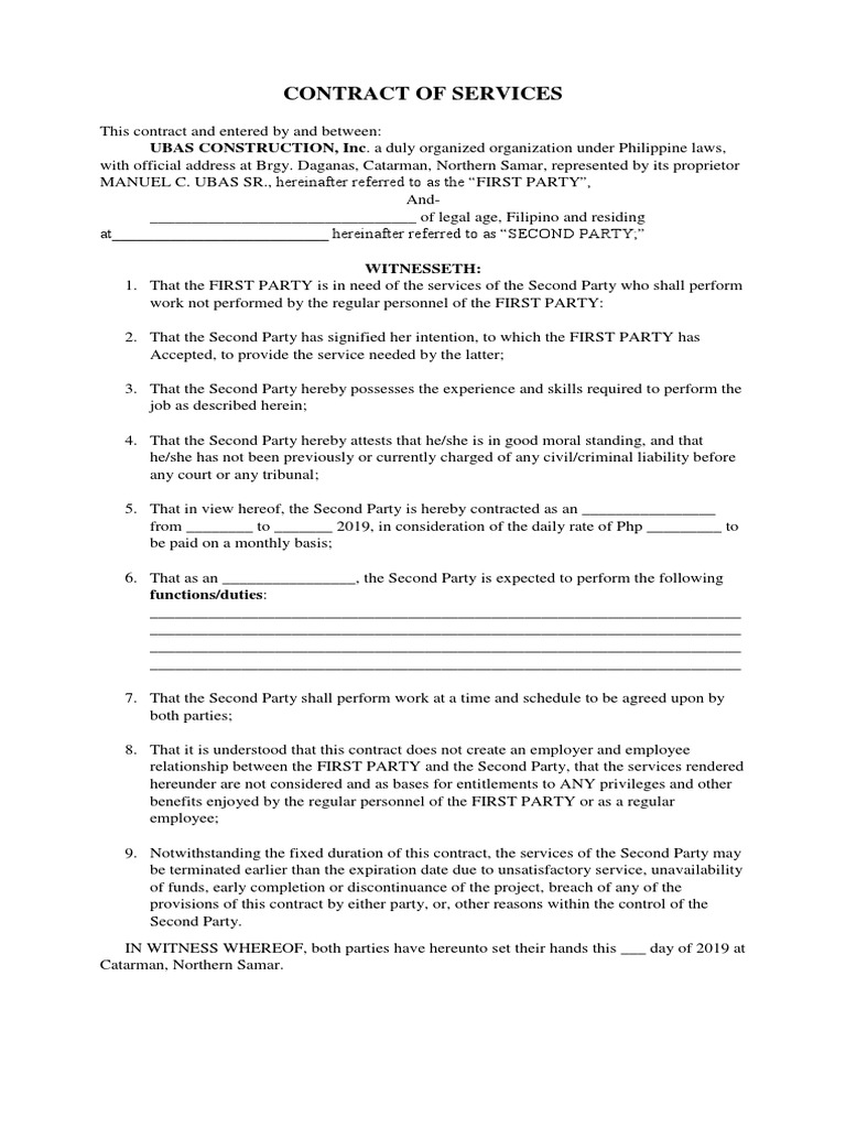Contract of Service | PDF | Employment | Civil Law (Legal System)