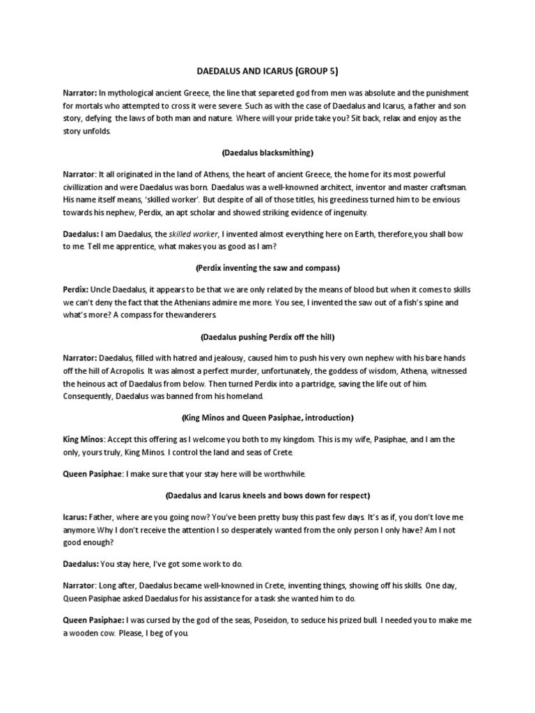 Daedalus and Icarus | PDF | Minotaur