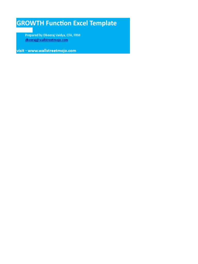 Growth Function Excel Template Prepared By Dheeraj Vaidya Cfa Frm Pdf 3397