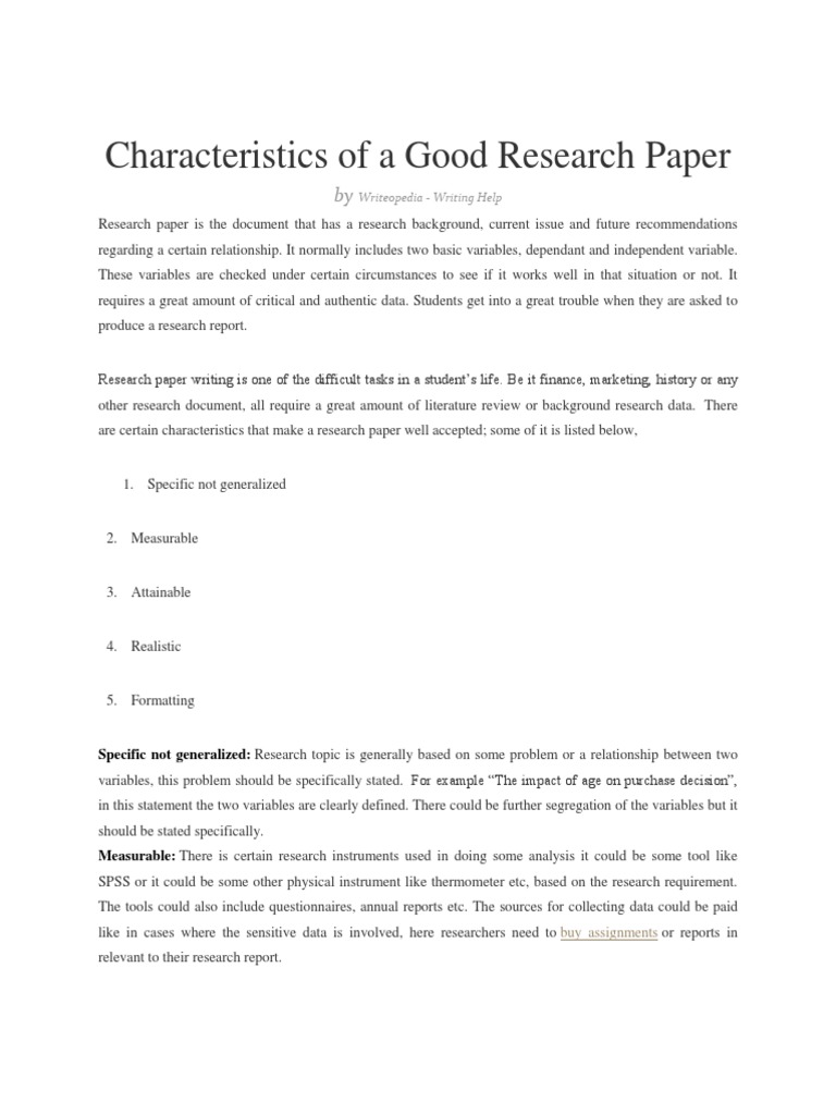 Characteristics of A Good Research | PDF | Academic Publishing | Data