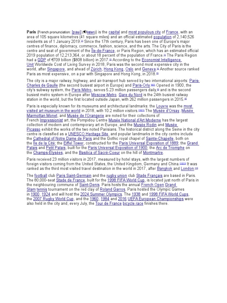 Paris (: French Pronunciation | PDF | Paris | Library And Museum
