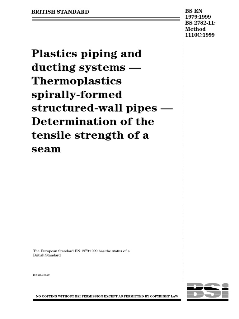 Plastics Piping and Ducting Systems Ð Thermoplastics Spirally-Formed Structured-Wall Pipes Ð ...