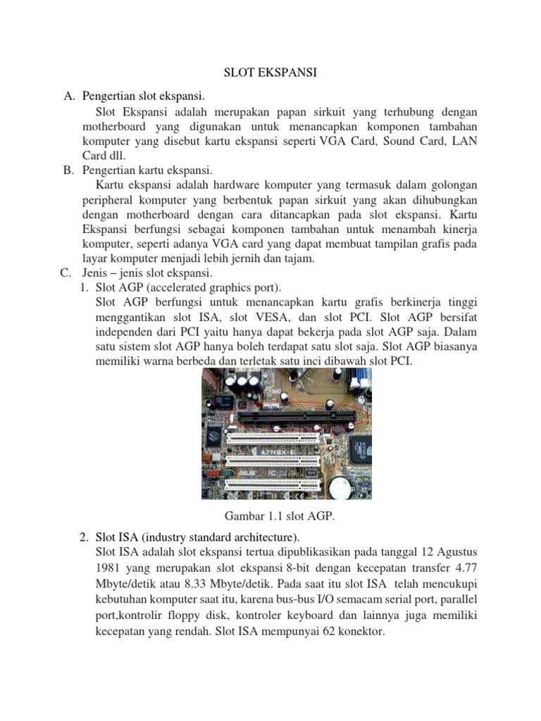 Jenis dan Fungsi Slot Ekspansi Komputer | PDF