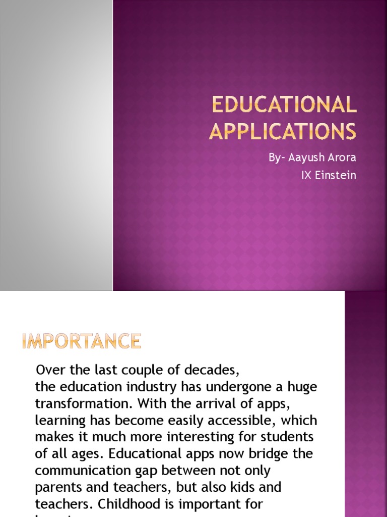 Educational Applications PDF Teachers Educational Technology