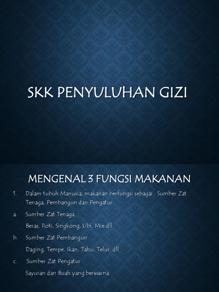 Materi IV SKK Penyuluhan Gizi | PDF