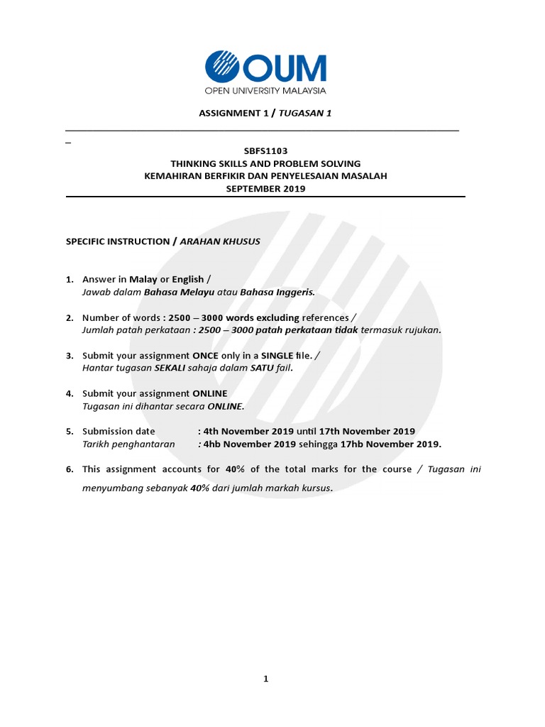 Problem Solving Assignment Guidelines | PDF | Educational Psychology ...