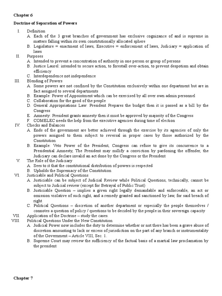 Chapter 6 and 7 Isagani Cruz Reviewer | PDF | United States Congress ...
