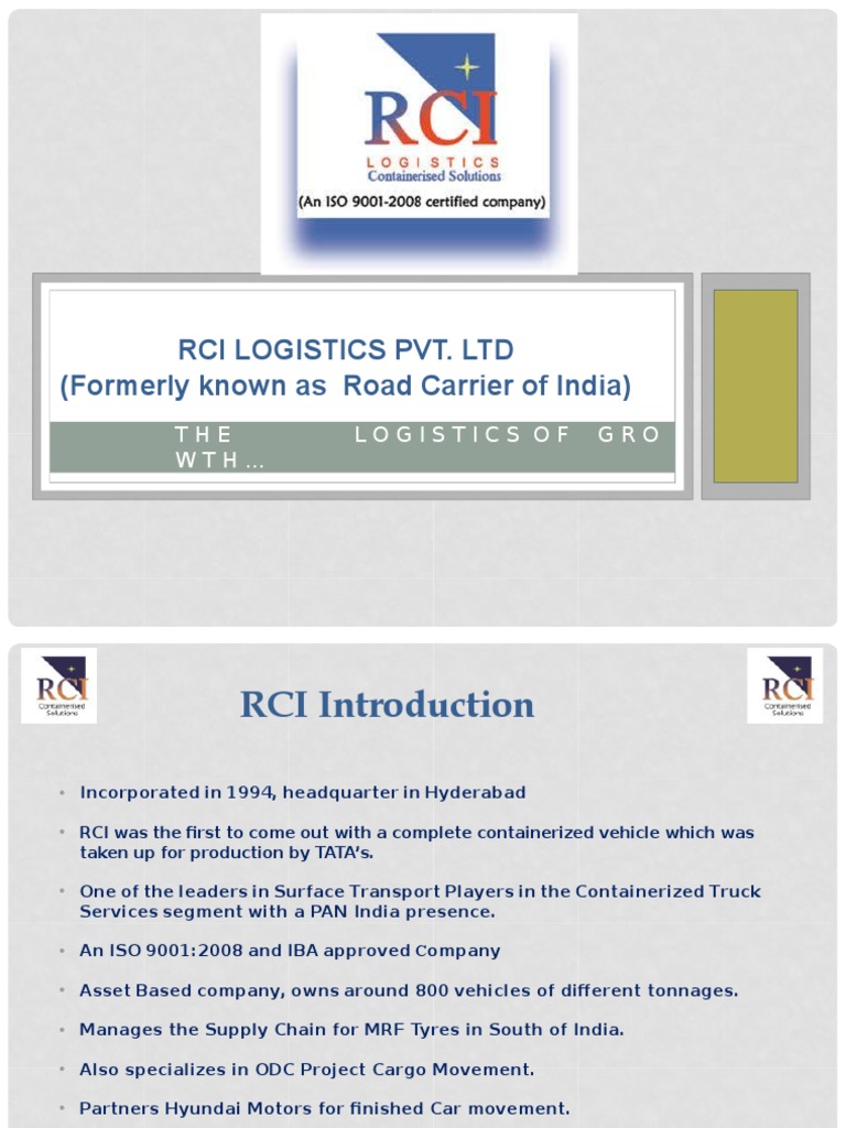 RCI Corp | PDF | Road Traffic Safety | Containerization