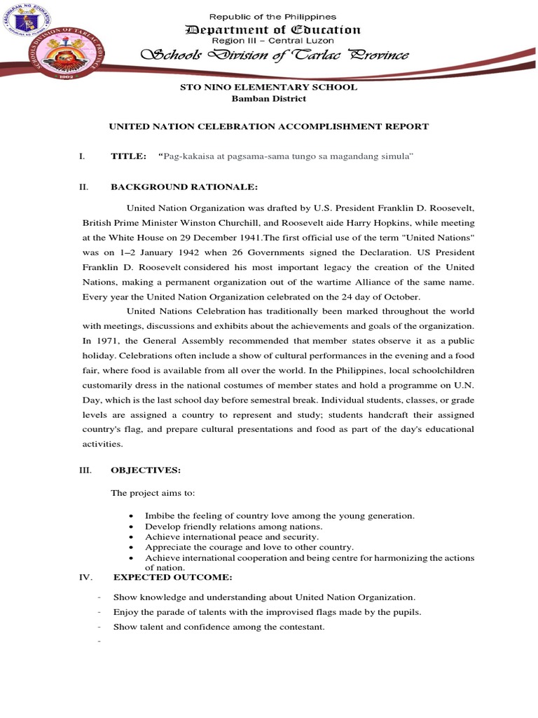 Mres United Nations Accomplishment Report | PDF | Franklin D. Roosevelt ...