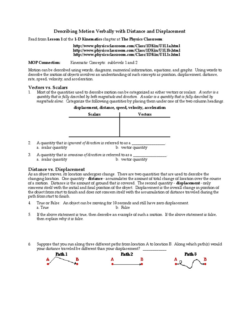 Kinematics 1 | PDF | Velocity | Euclidean Vector
