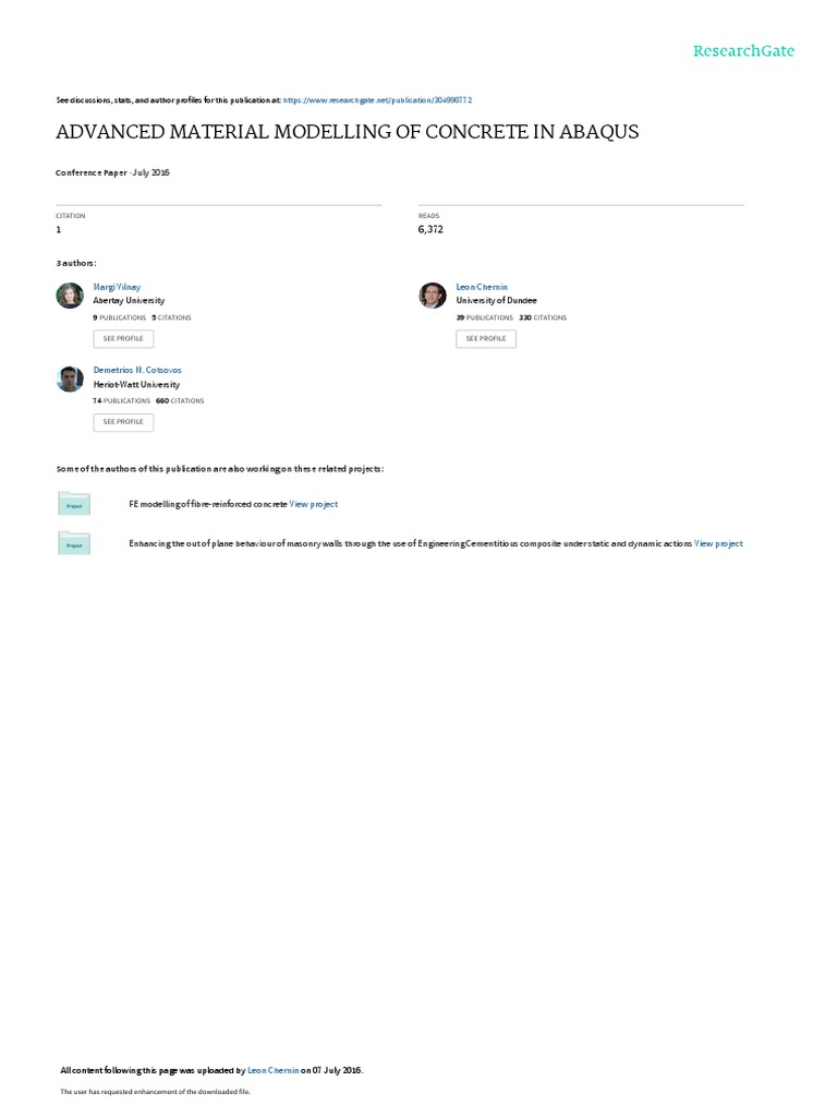 Advanced Material Modeling in Abaqus | PDF | Fracture | Deformation ...