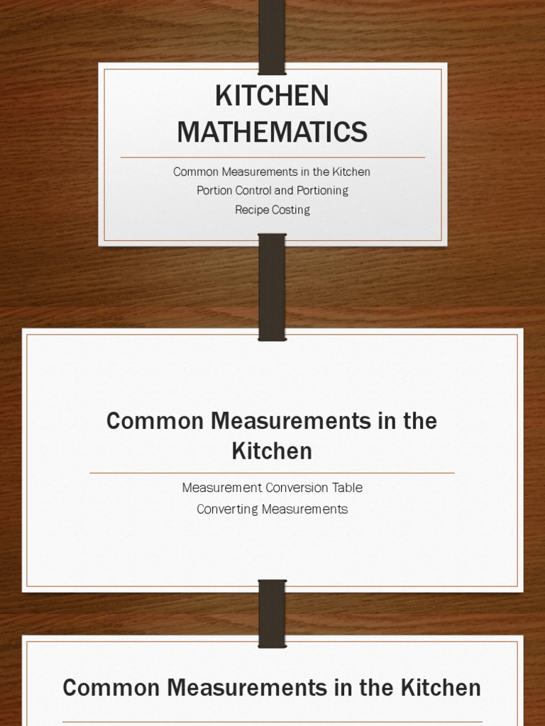Kitchen Mathematics | PDF | Ounce | Pound (Mass)