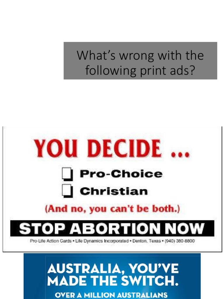 What's Wrong With The Following Print Ads? | PDF | Fallacy | Argument