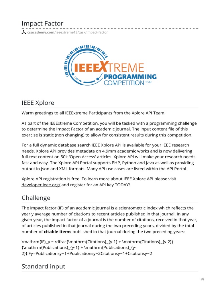 Impact Factor: IEEE Xplore | PDF | Application Programming Interface | Citation