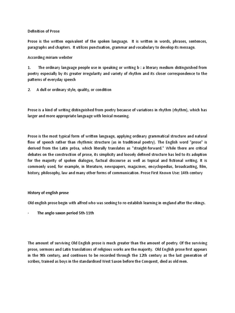 Definition Prose-WPS Office | PDF | Thomas Carlyle | Prose