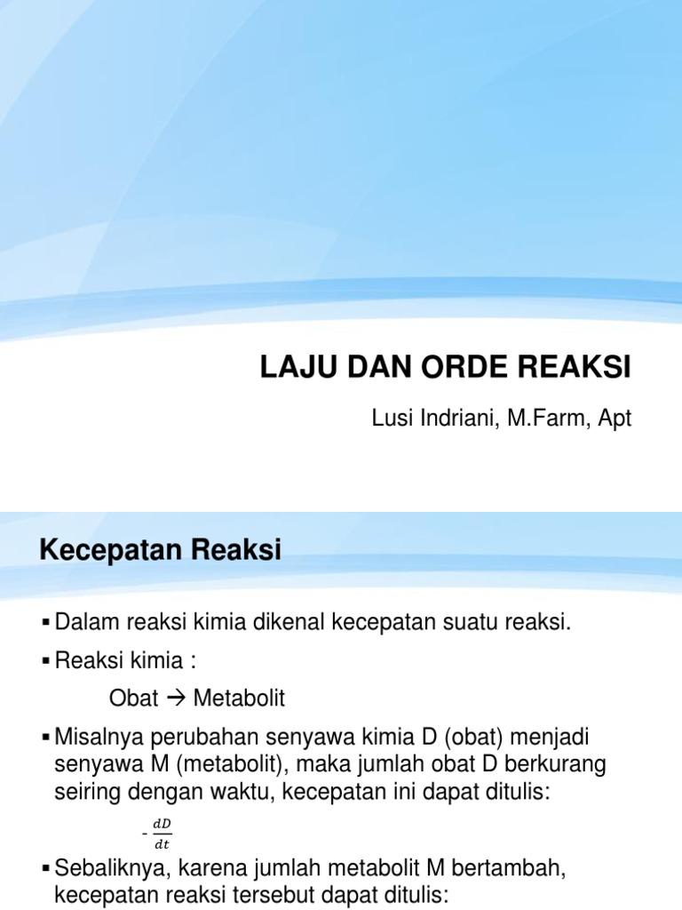 Orde Reaksi | PDF