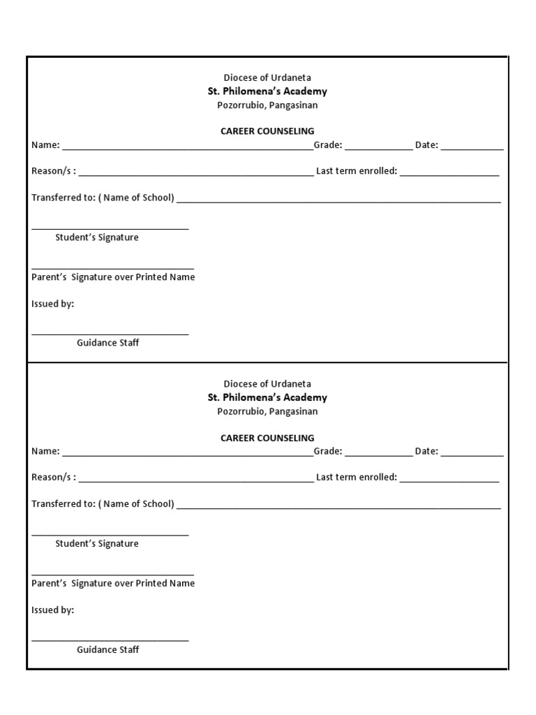 Career Counseling Form | PDF