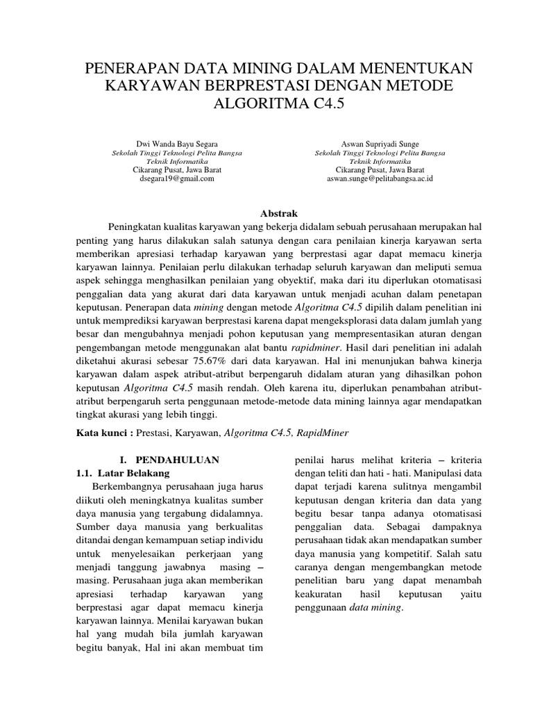 Penerapan Data Mining Dalam Menentukan Karyawan Berprestasi Dengan ...