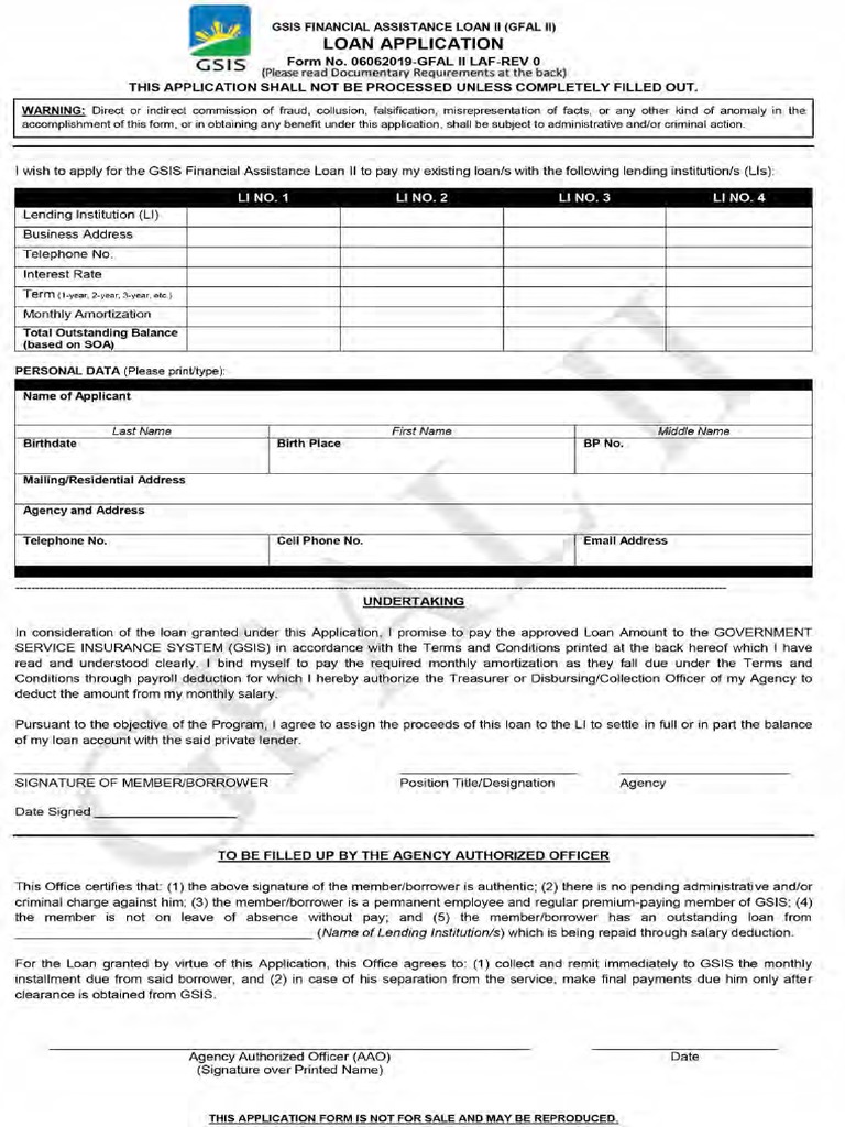 GFAL II Application Form PDF | PDF