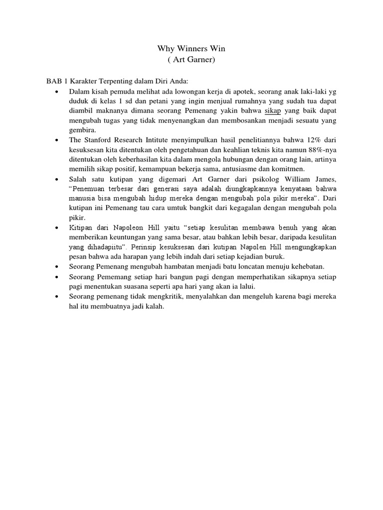 Why Winners Win | PDF