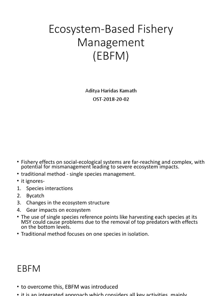 Ecosystem Based Fishery Management | PDF | Environmental Social Science | Habitat