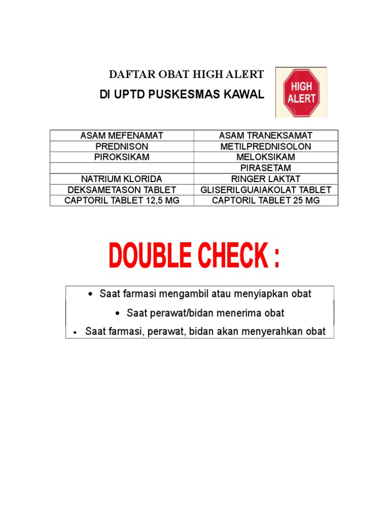 Daftar Obat High Alert | PDF