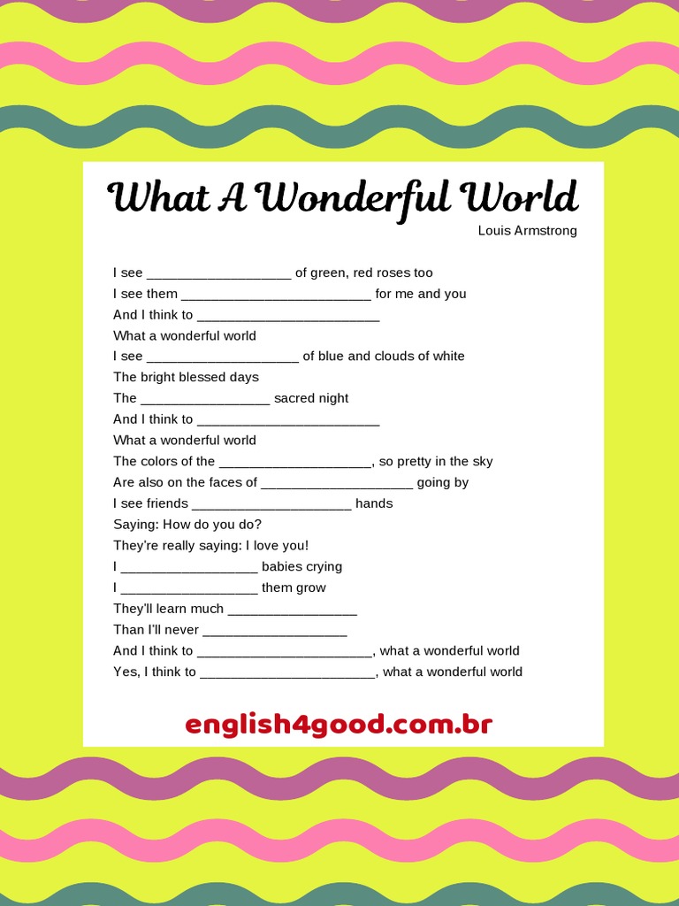 What A Wonderful World Activity PDF | PDF