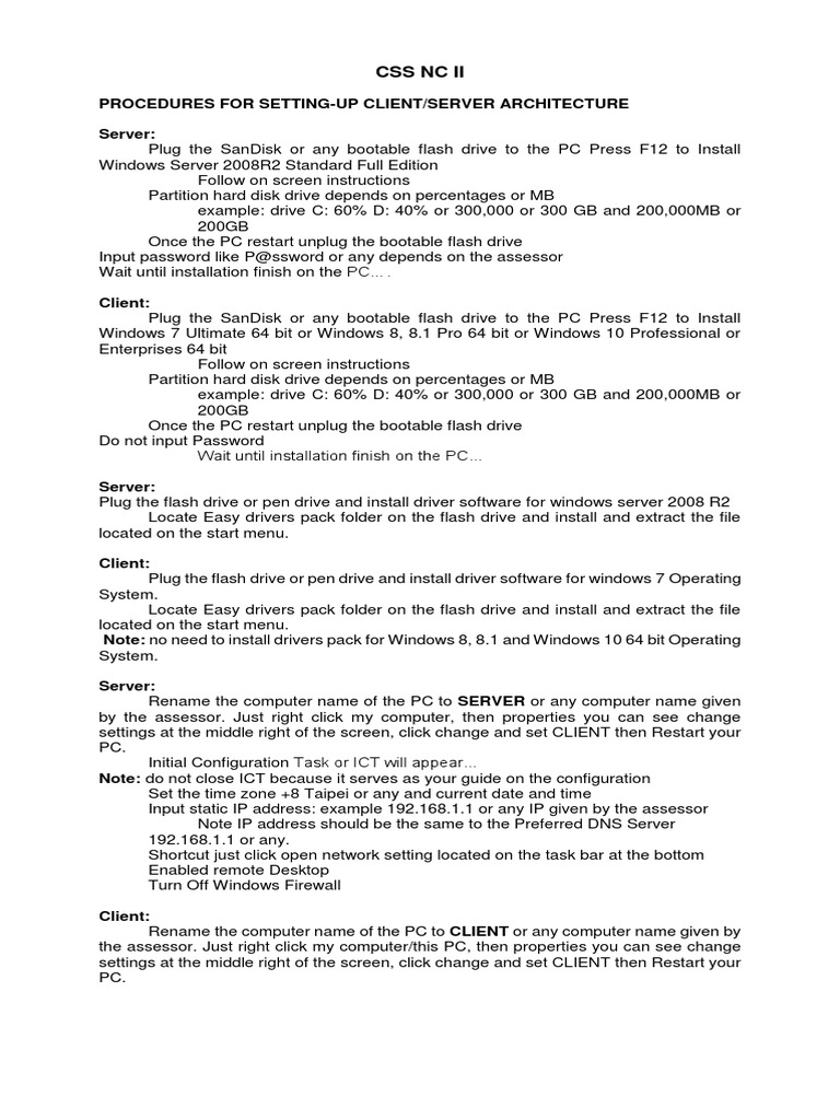 CSS NC II (Procedures) | PDF | Group Policy | Remote Desktop Services