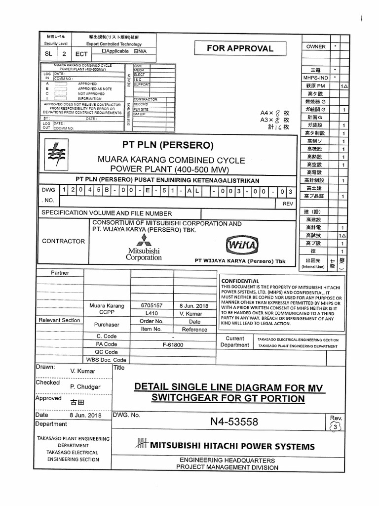 r3 - n4-53558 - Detail Single Line Diagram For MV Switchgear For GT ...