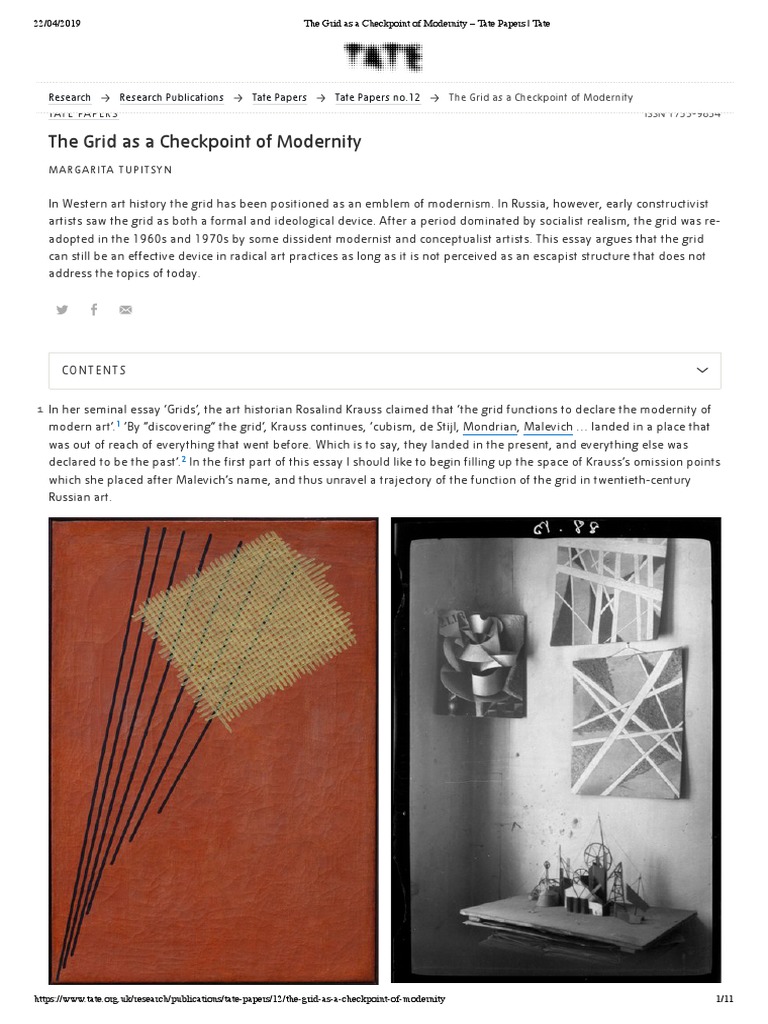 The Grid As A Checkpoint of Modernity | PDF | Modernism | Art Media