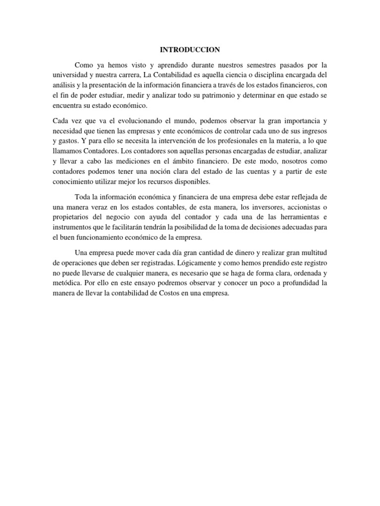 Ensayo Sobre La Contabilidad Financiera y La Contabilidad de Costos | PDF | Costo | Contabilidad