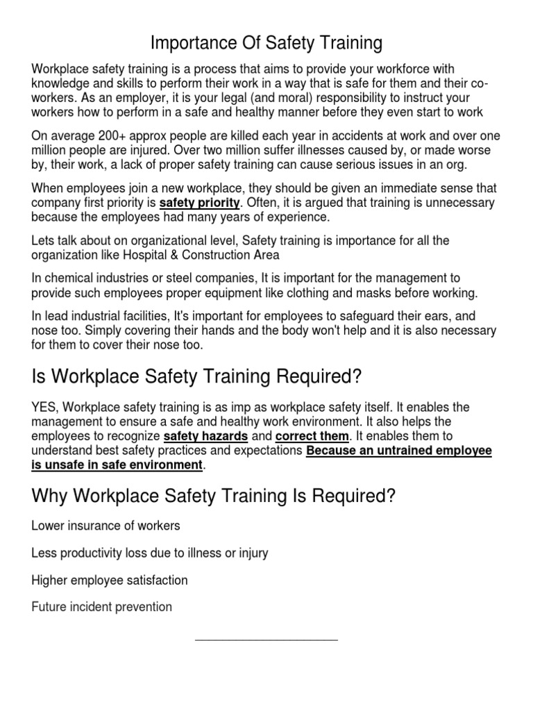 Safety Trainig Presentation | PDF