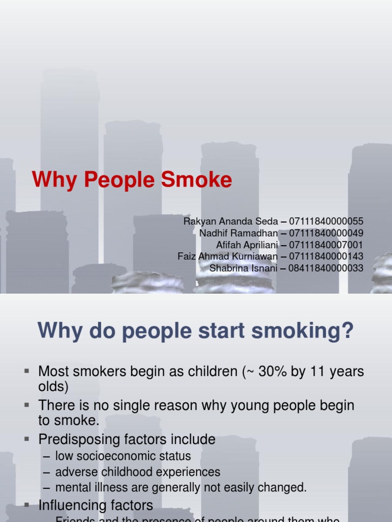 Why People Smoke-English | PDF | Cigarette | Smoking