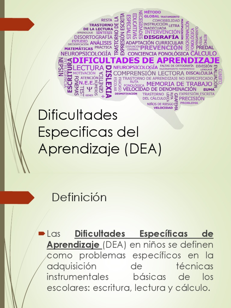 Dificultades Especificas Del Aprendizaje (DEA) | PDF | Dislexia | Aprendizaje