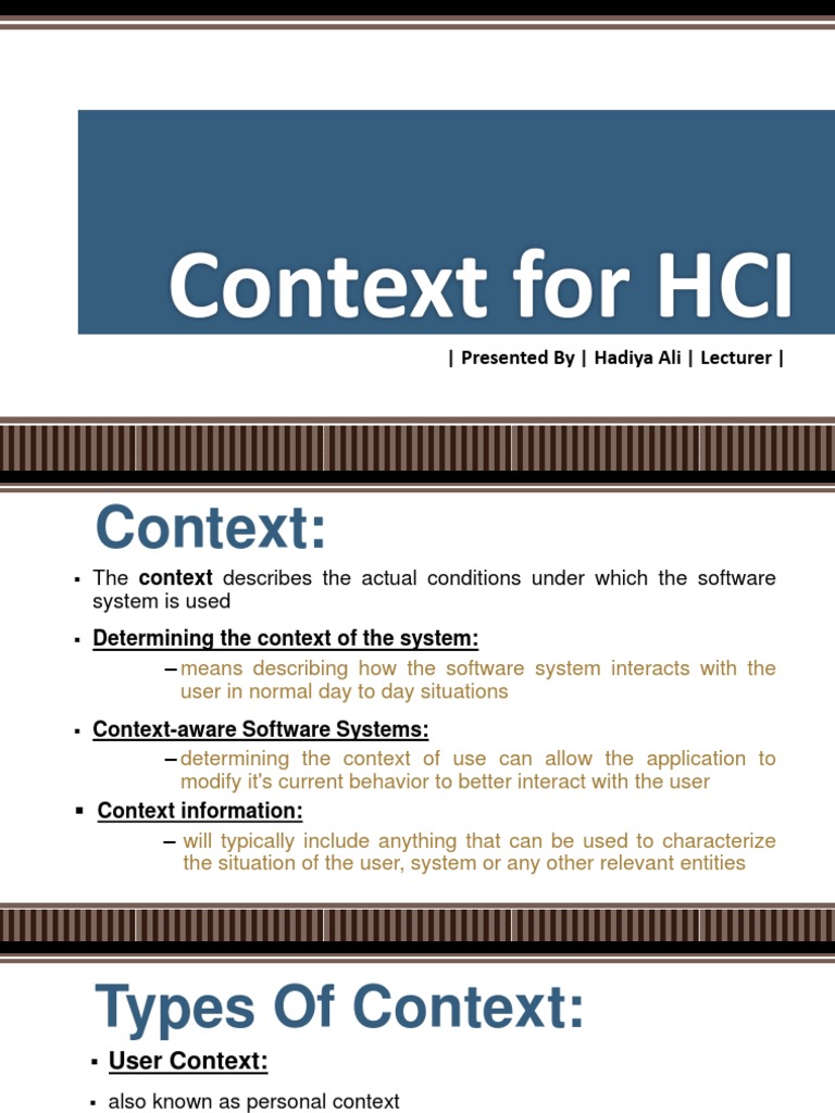 Understanding Context in Human-Computer Interaction: An Overview of ...