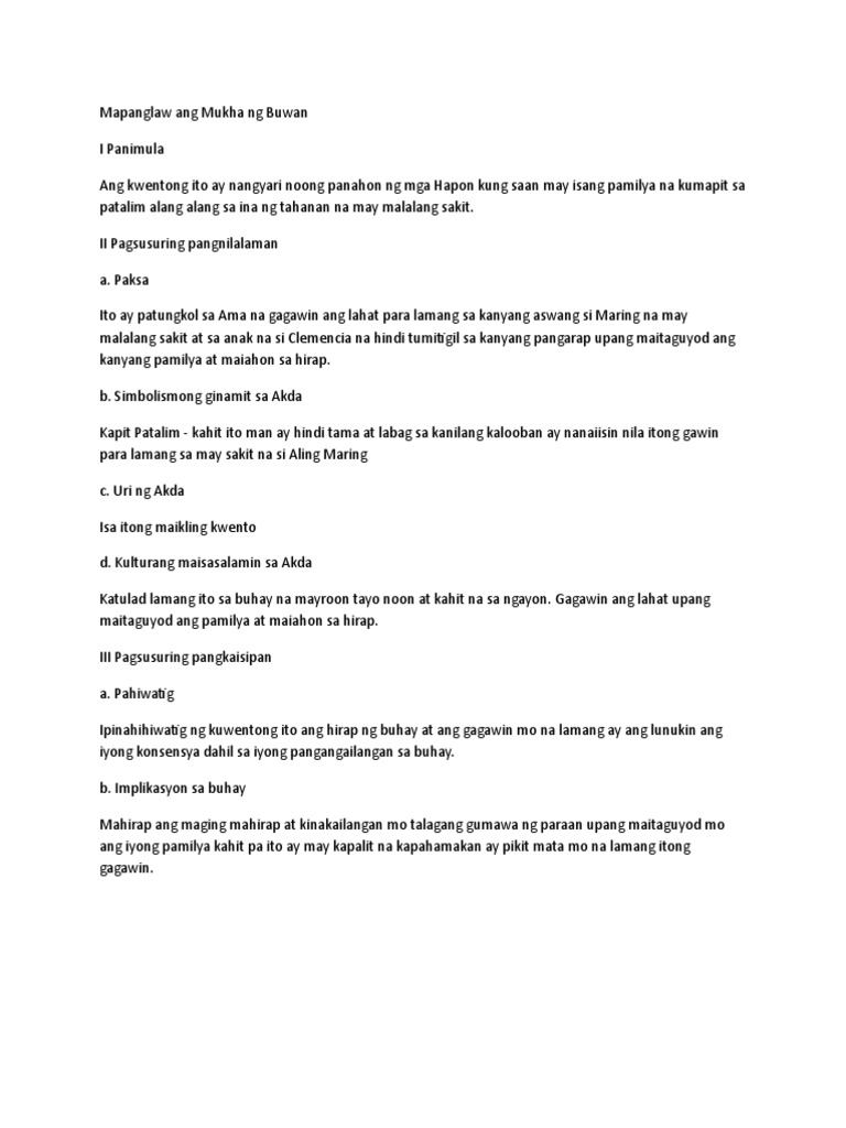 Mapanglaw Na Mukha NG Buwan | PDF