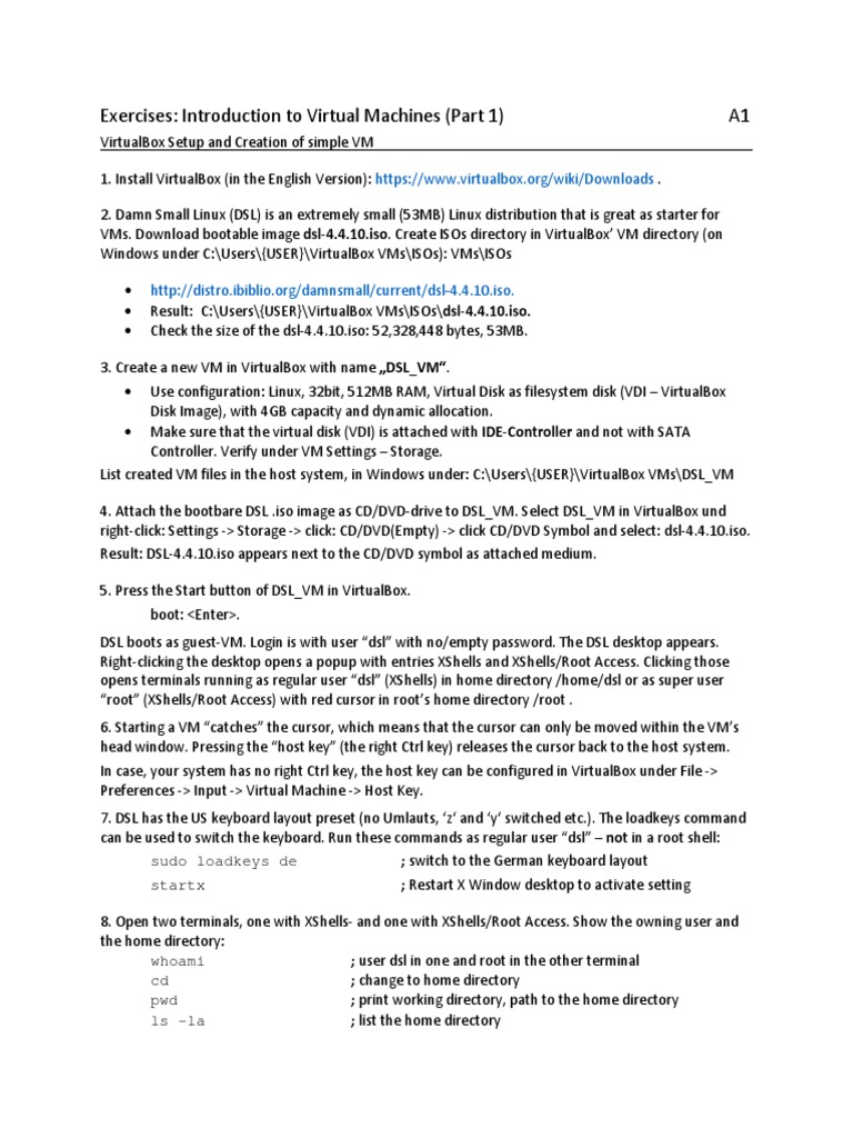 Exercises A1 en | PDF | Virtual Machine | Superuser