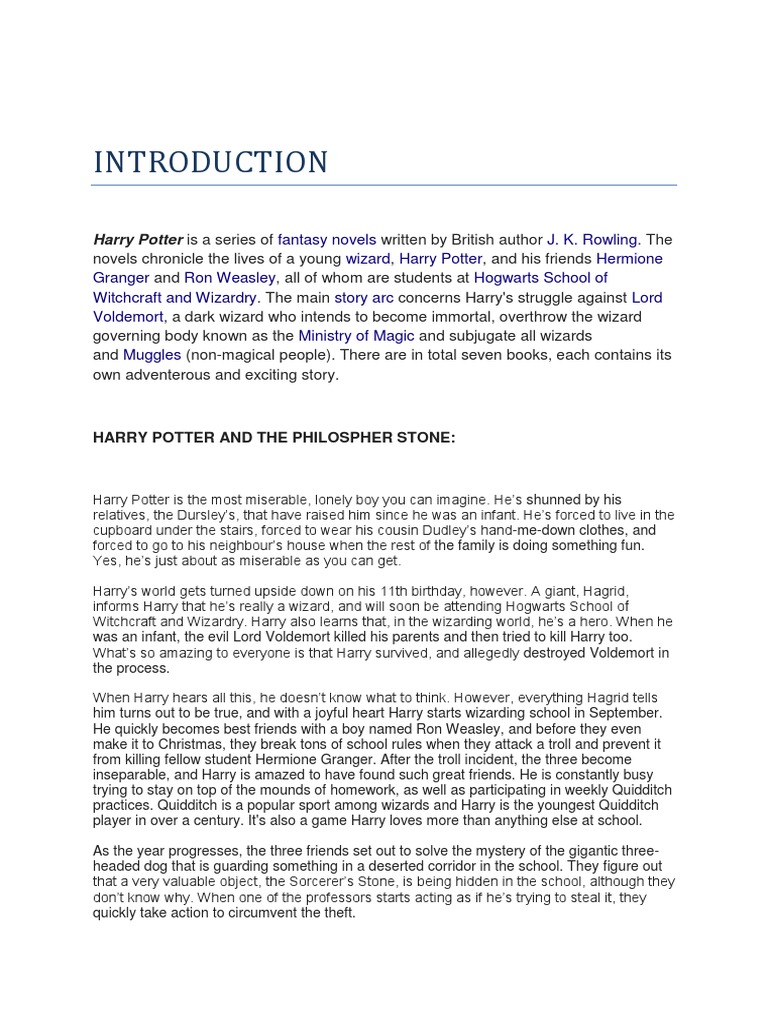 Harry Potter Book Report | PDF | Harry Potter Universe | Fantasy Worlds