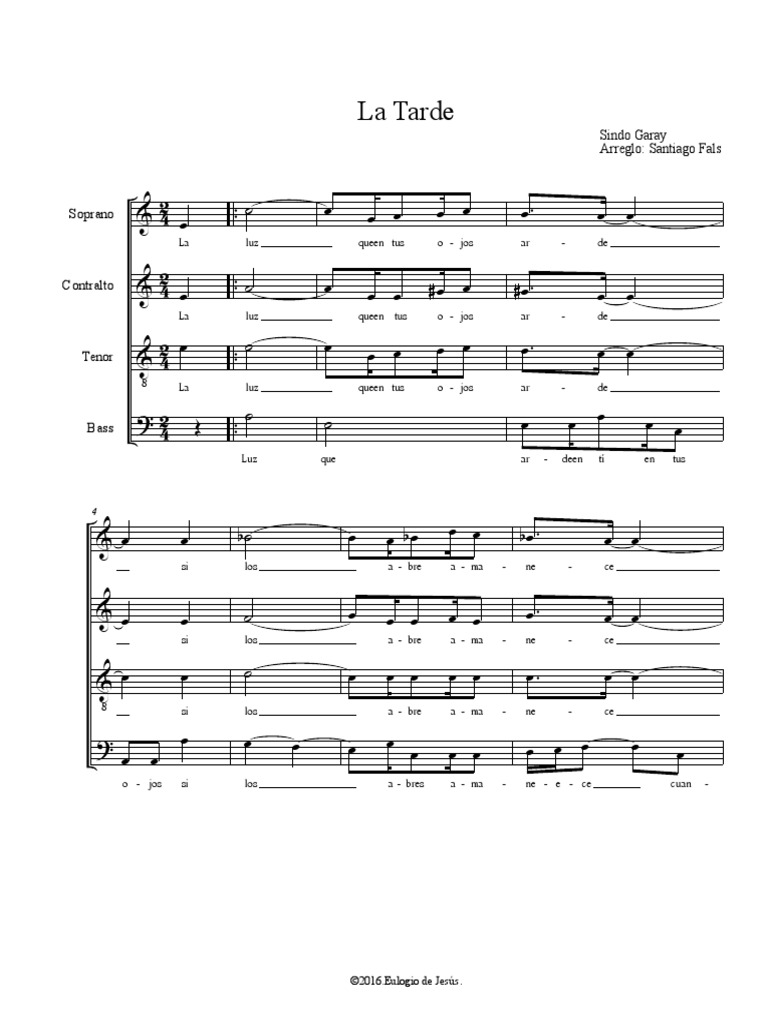 La Tarde Sindo Garay Arr Santiago Fals | PDF