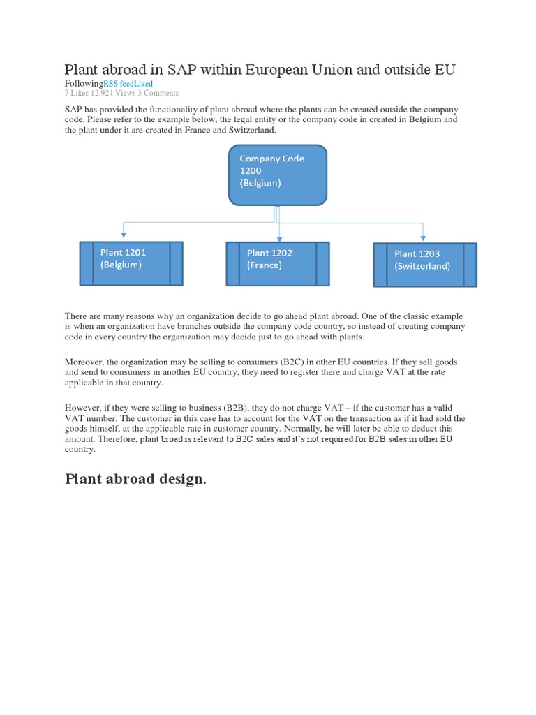 Plant Abroad in SAP Within European Union and Outside EU | PDF | Value ...