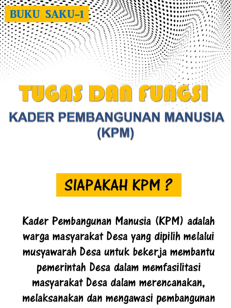 Buku Saku-1 KPM - Tugas Dan Fungsi KPM | PDF