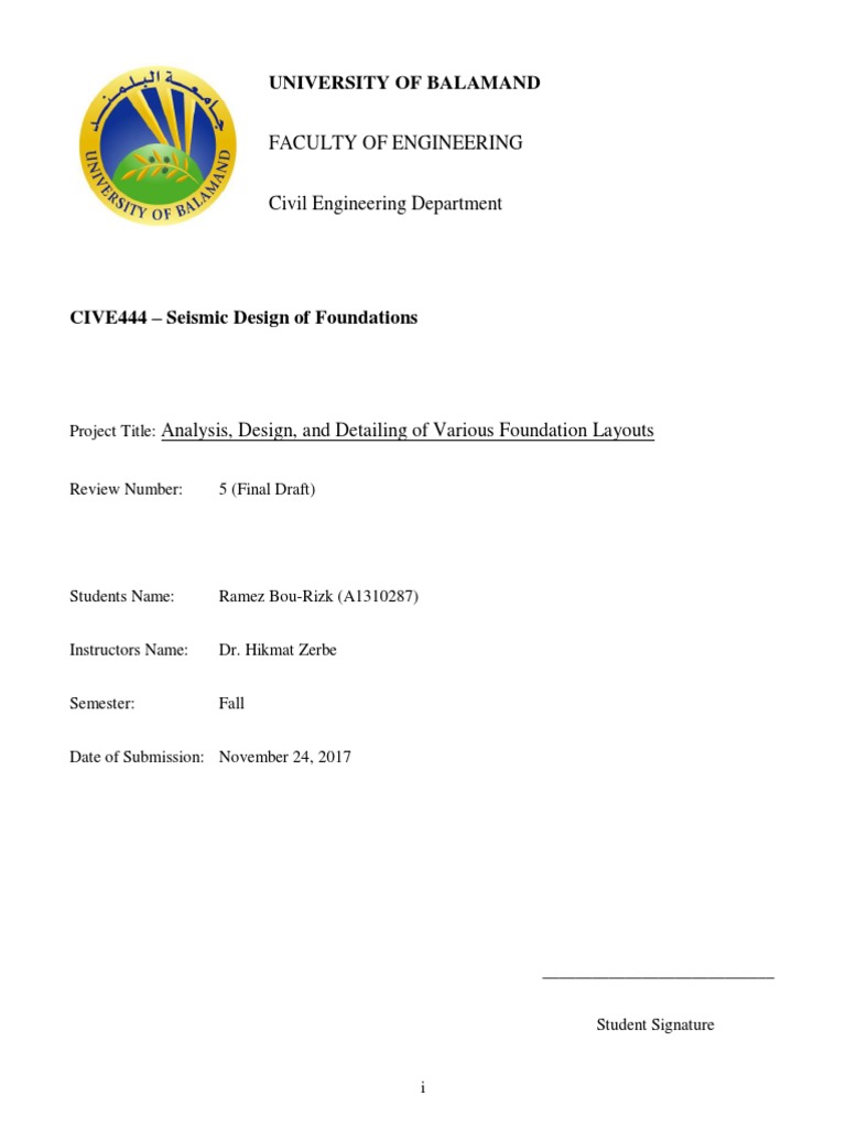 Analysis, Design, and Detailing of Various Foundation Layouts | PDF ...