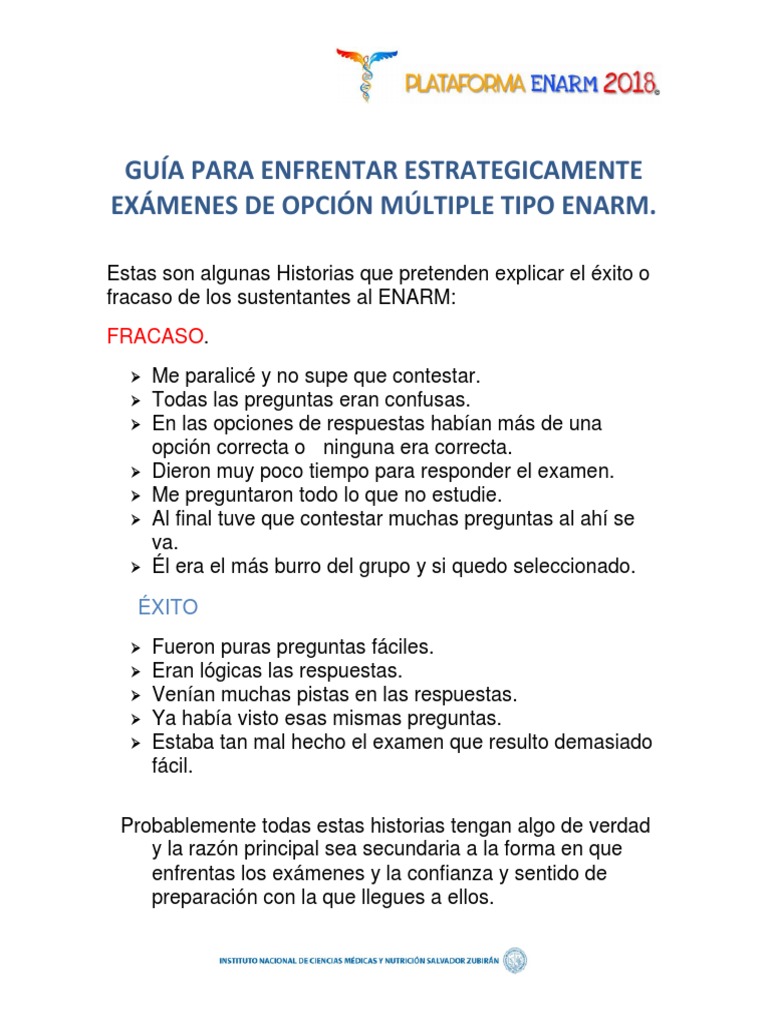 Guía para Contestar El Enarm | PDF | Prueba (evaluación) | Probabilidad