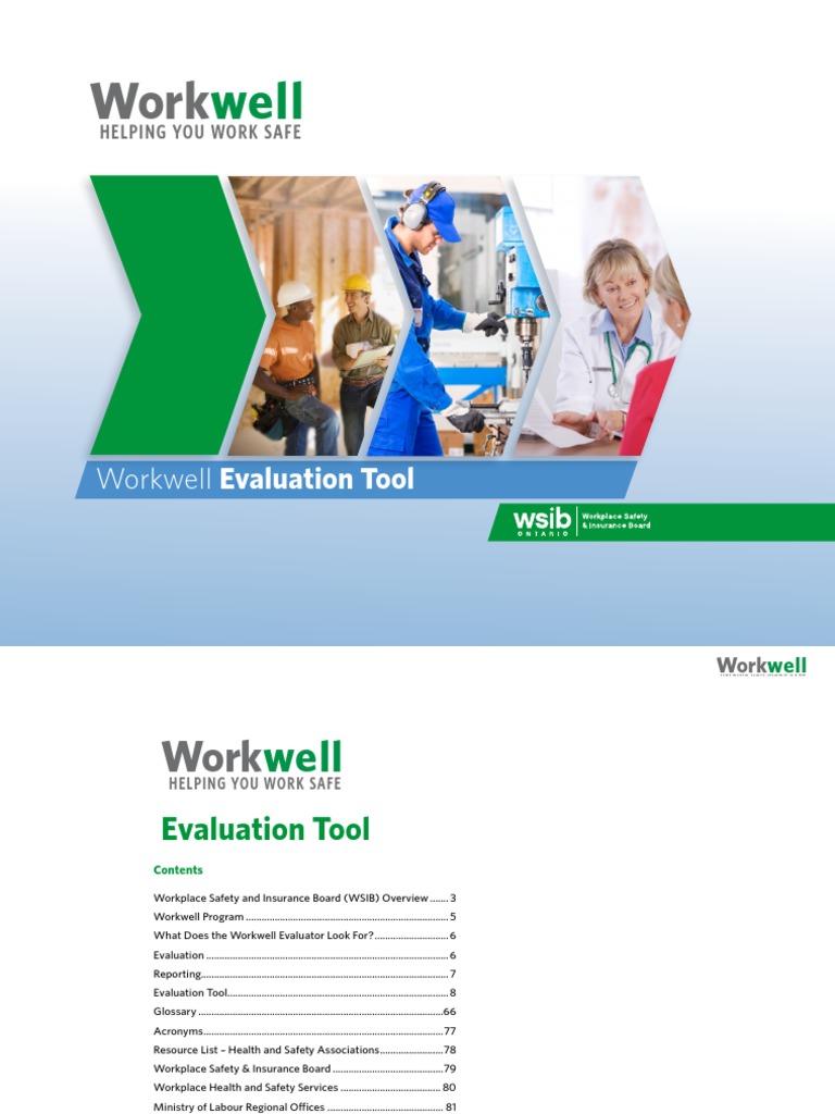Workwell Evaluation Tool Jul2018 | PDF | Occupational Safety And Health ...