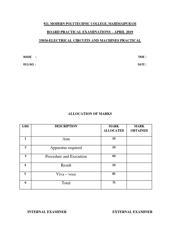 Mark Allocation | PDF